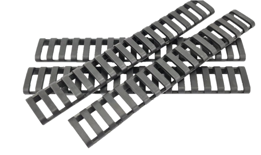 4 piece Ladder Picatinny Rail Covers 18 slot - Black | X-Force Tactical