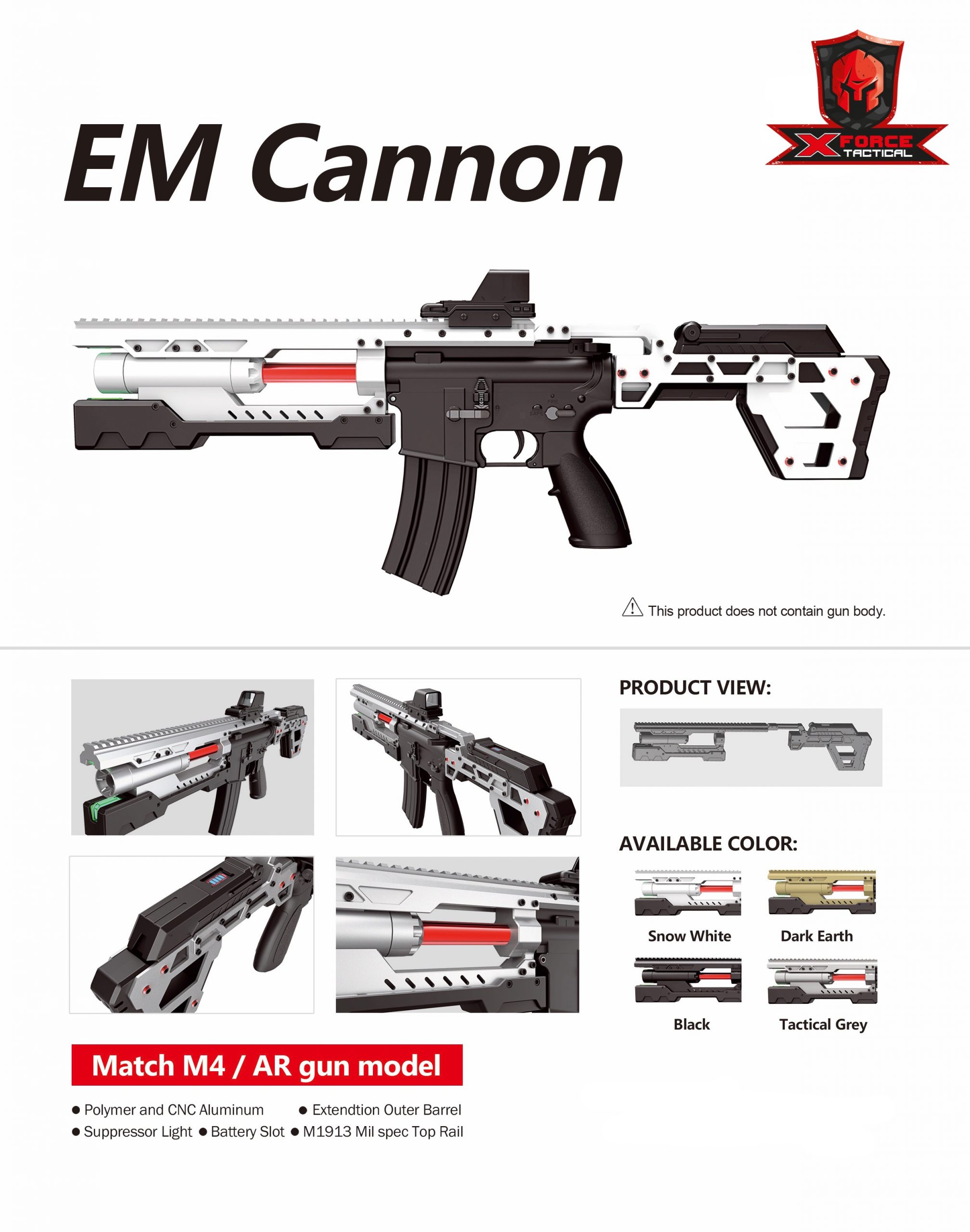 EM Cannon STRYKER Conversion Kit for M4 Gel Blaster | X-Force Tactical