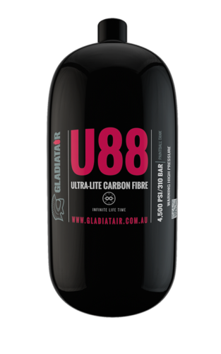 GladiatAir Ultra-Lite Carbon Fibre Air Tank U88 + GladiatAir Regulator ...