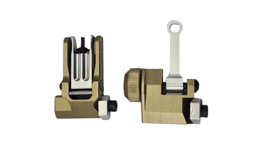 KAC300 replica metal iron sights set - Tan/Silver | X-Force Tactical