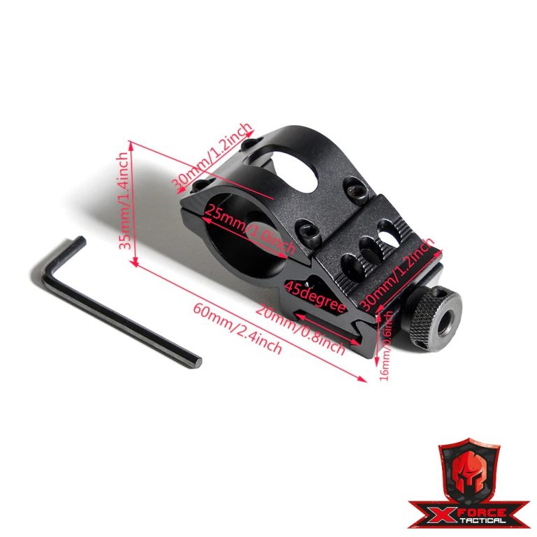 Picatinny 45 Offset Rail Flashlight Mount | X-Force Tactical