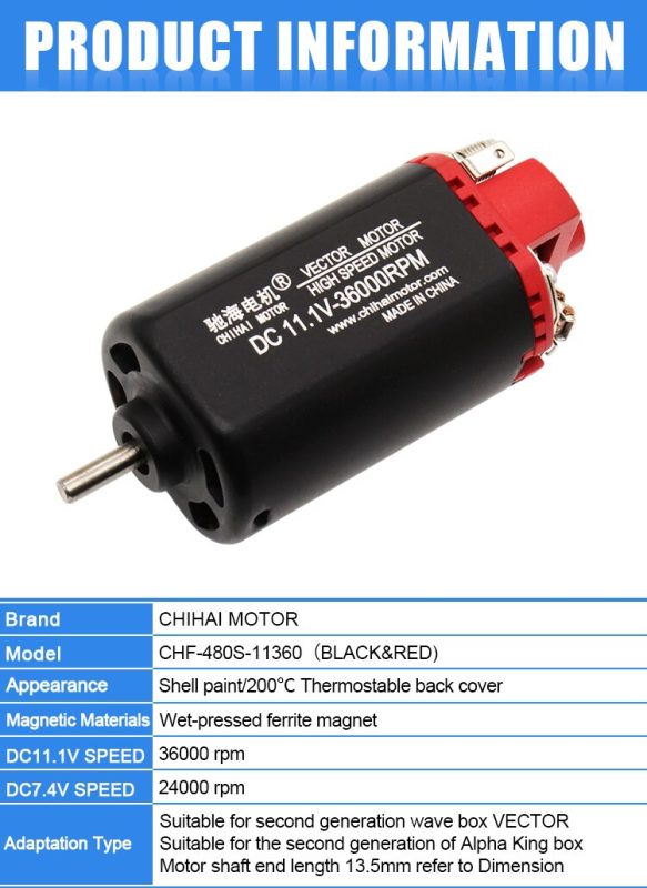ChiHai High Speed 480 Short Motor 11.v for Vector Gel Blaster | X-Force ...