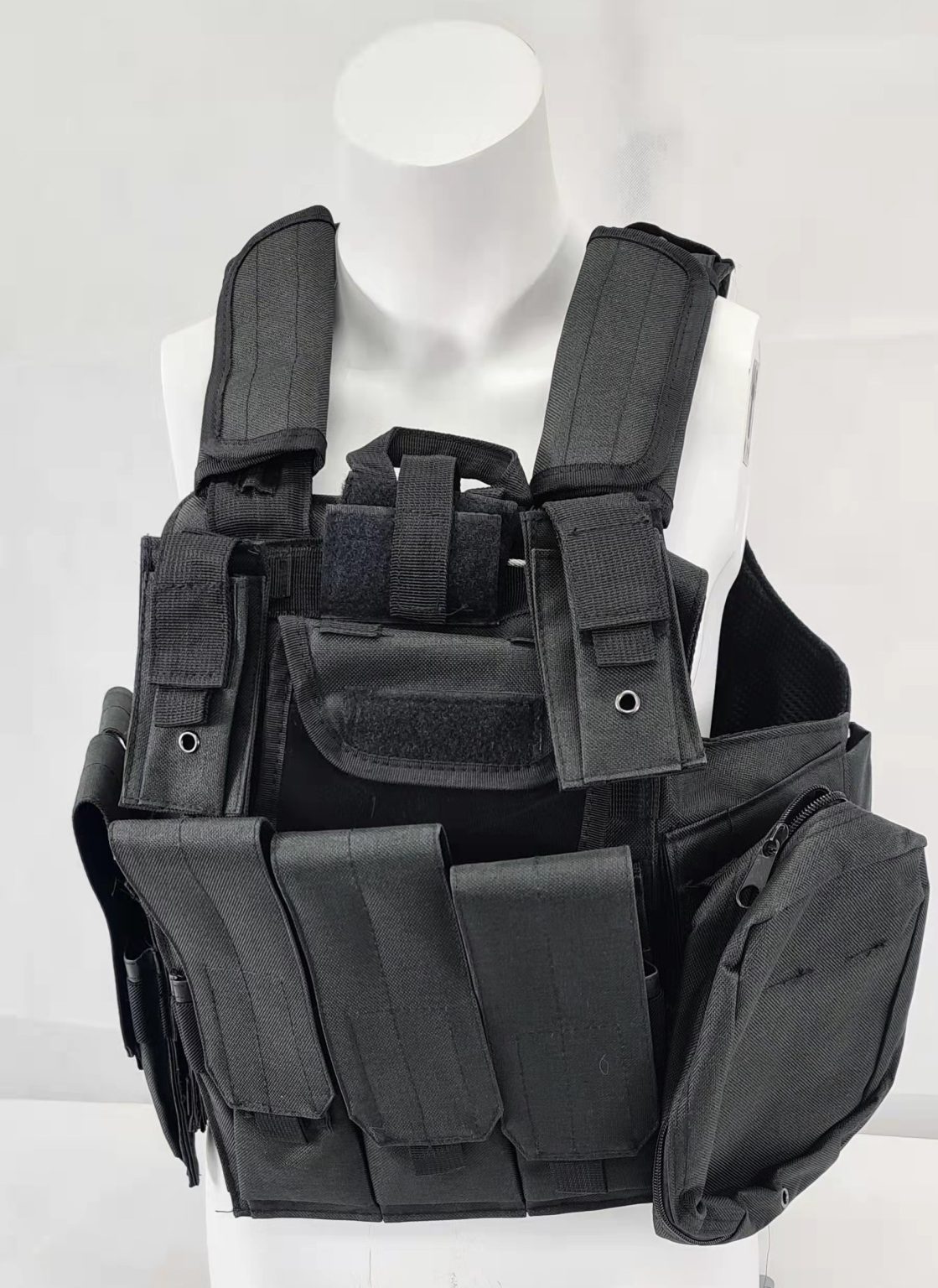 Ghost Tactical Vest 600D Nylon Molle System - Black | X-Force Tactical