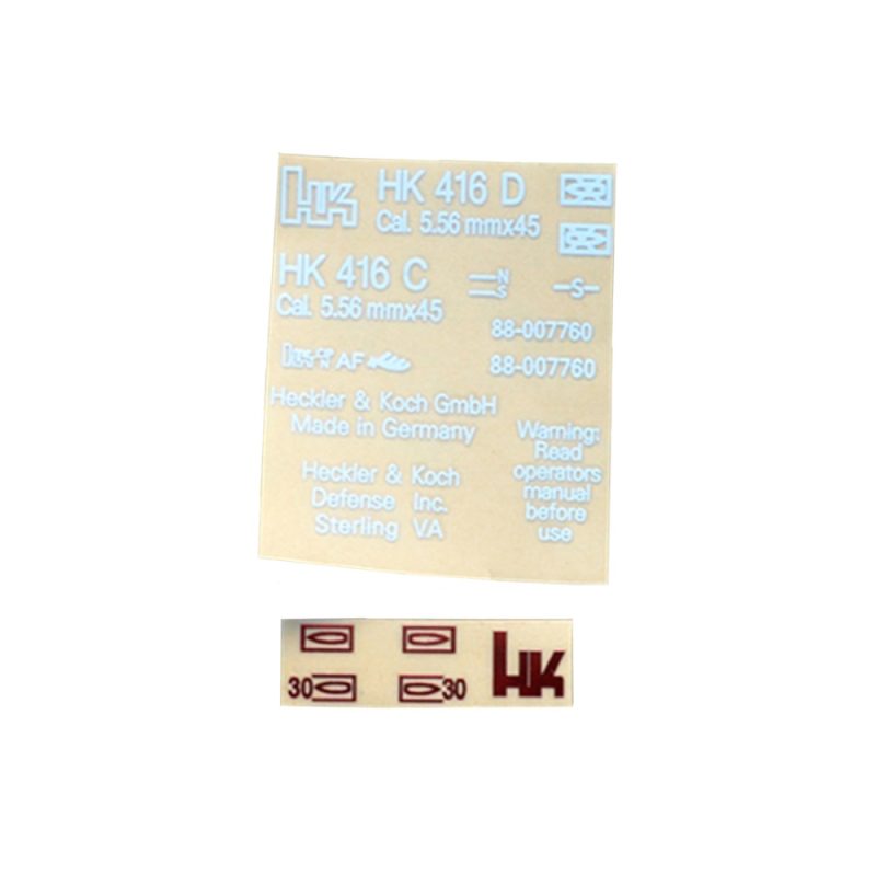 Metal Sticker Set for HK416 D - White | X-Force Tactical