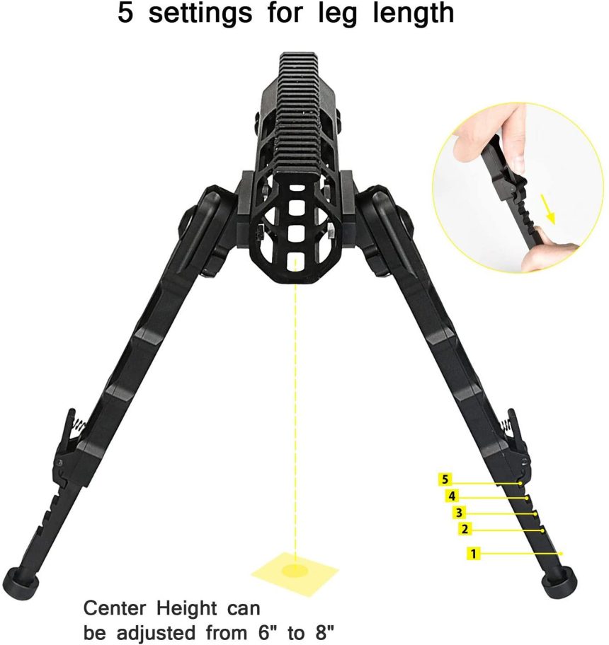 Tactical Metal M-LOK Bipod 7.5-9 Inches | X-Force Tactical