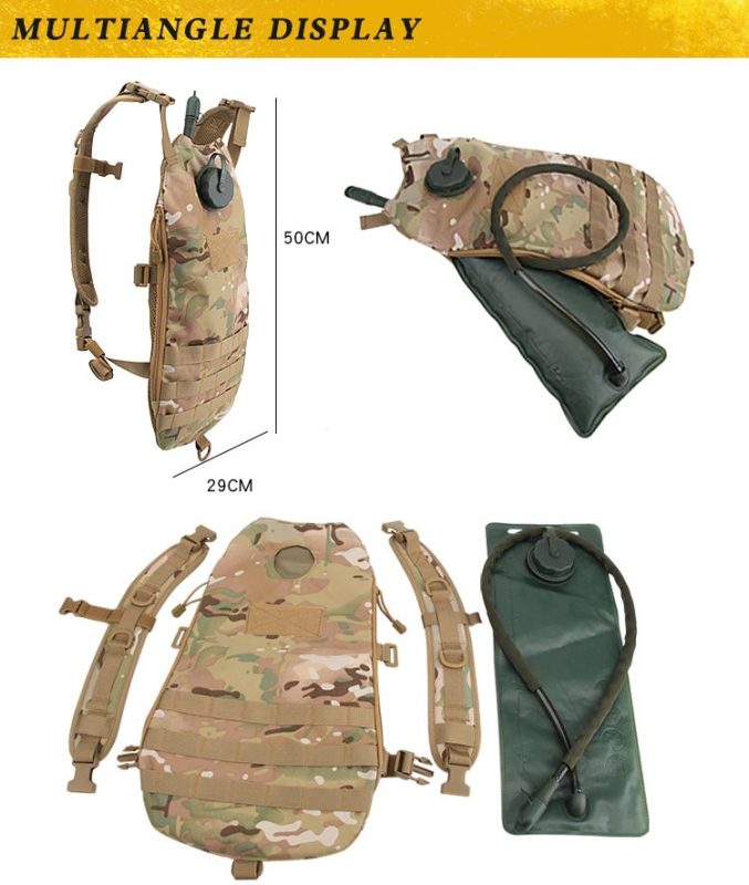 HydroBack 3L Water Backpack - Black | X-Force Tactical