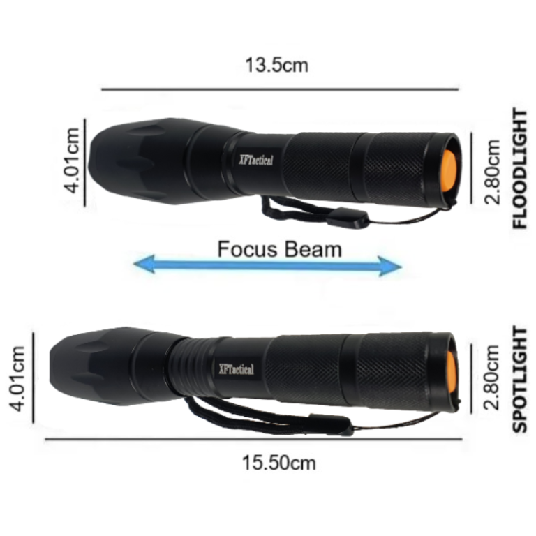 XFTactical 1000 Lumen T6 Focusable LED Torch | X-Force Tactical