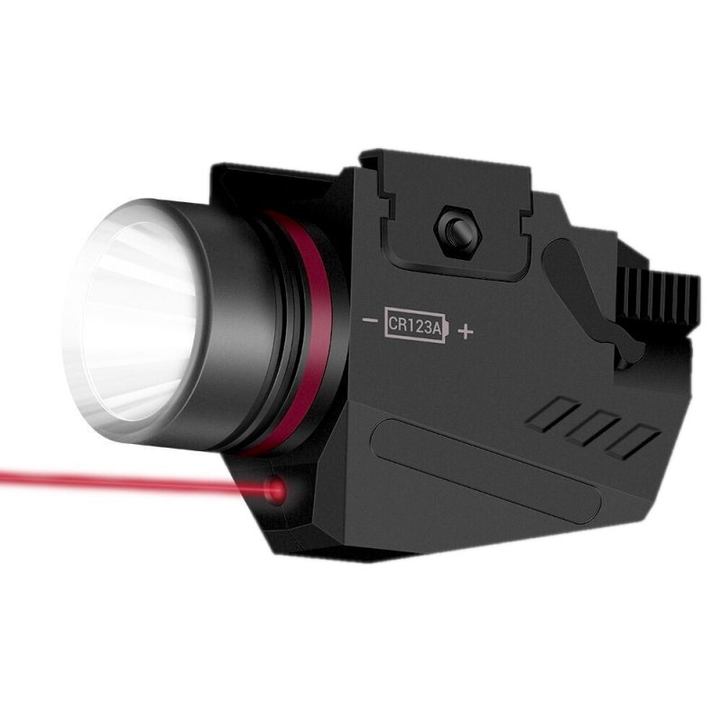 Tactical 150 Lumen Pistol LED Torch / Red Laser Combo- Black | X-Force ...