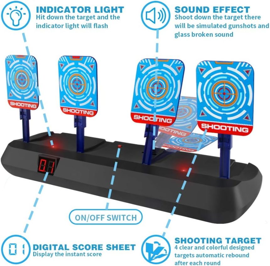 Baztoy 3599 Electric Score Reset 4 Target Gel Blaster Range | X-Force ...