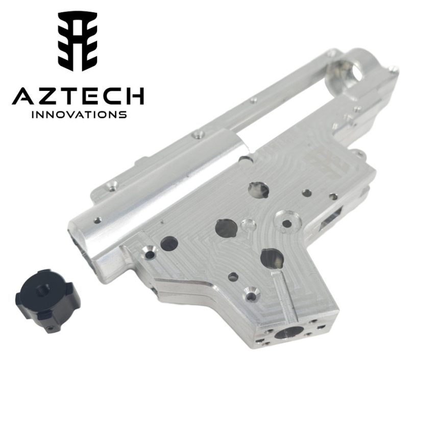 AZTECH Scythe Gen5 V2 CNC Gel Blaster Gearbox in 7075 Alloy - Silver ...