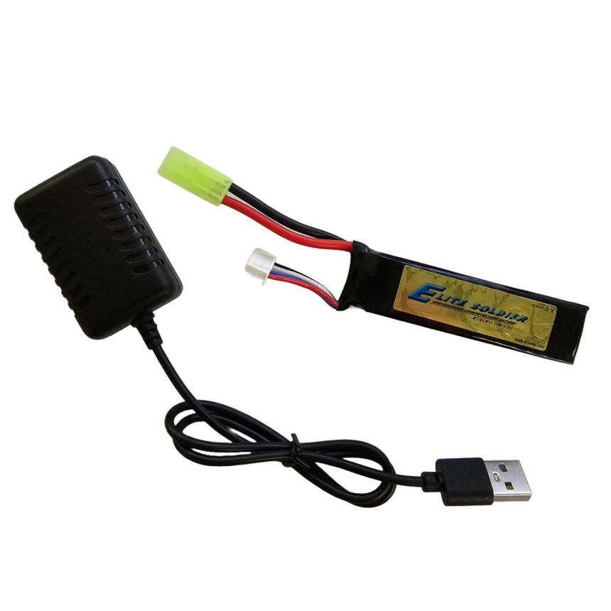 Elite Soldier 11.v Mini Tamiya Small Battery with USB Charger | X-Force ...