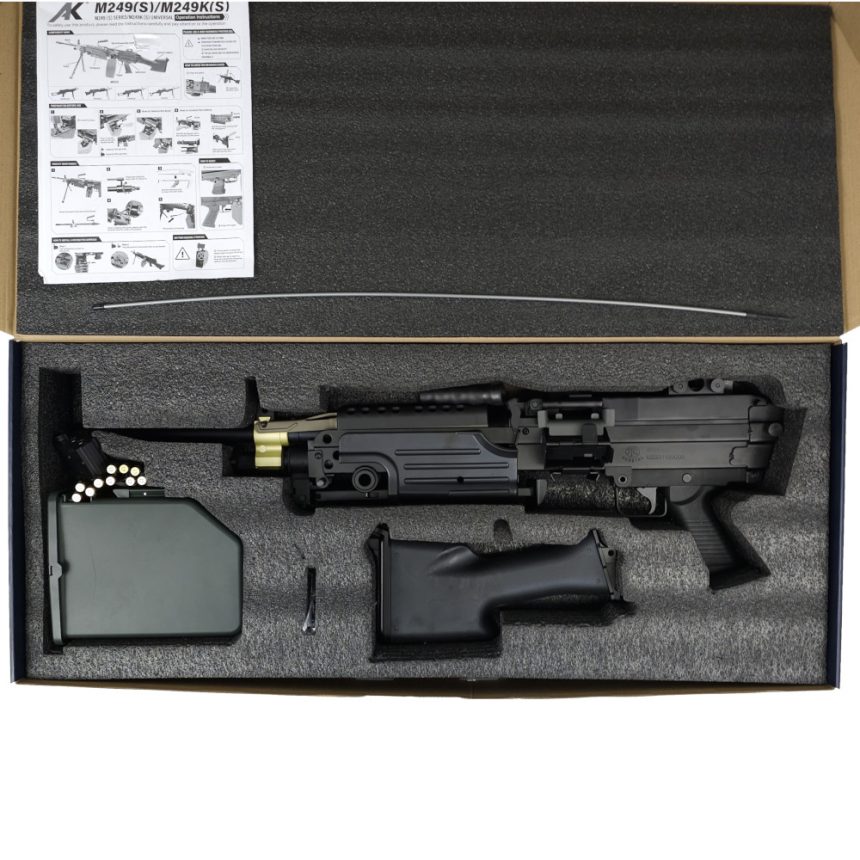 A&K M249-MK2 Light Machine Gun Gel Blaster (Fully licensed FN Herstal ...