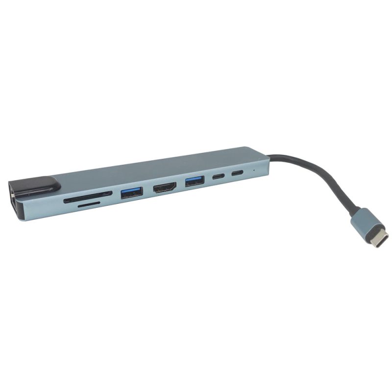 TW8A 8 in 1 USB-C Multi Hub for PC and Smartphone | X-Force Tactical