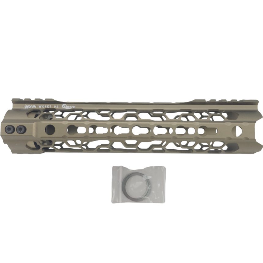 9.5 Inch ODIN O2 Lite Key Mod Metal Gel Blaster Handguard - FDE | X ...
