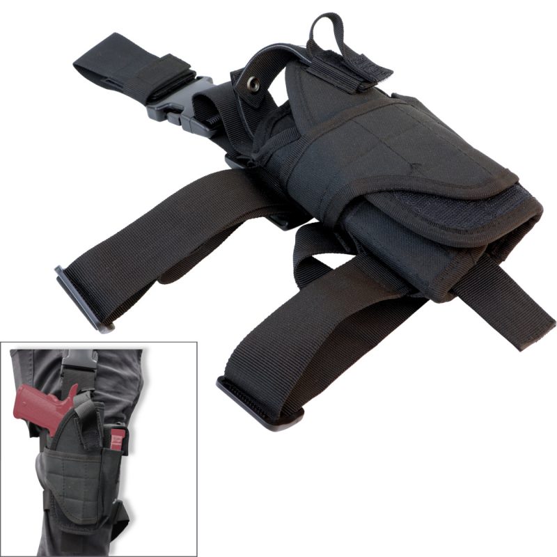 Universal Drop Leg Gel Blaster Pistol Holster - RH Black | X-Force Tactical