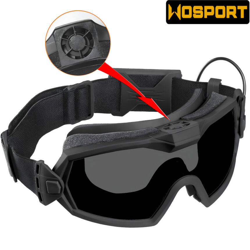 Wosport Tactical Anti-Fog Fan Glasses Goggle Style Mask | X-Force Tactical