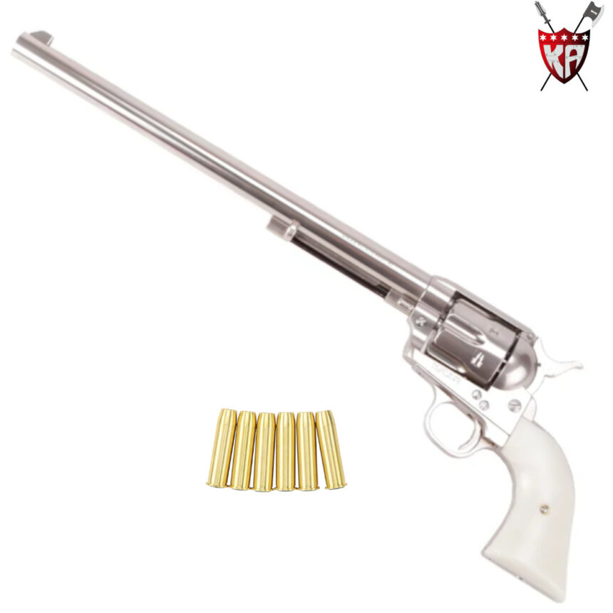 King Arms Silver SAA Colt 45 Peacemaker Green Gas Gel Blaster Revolver ...